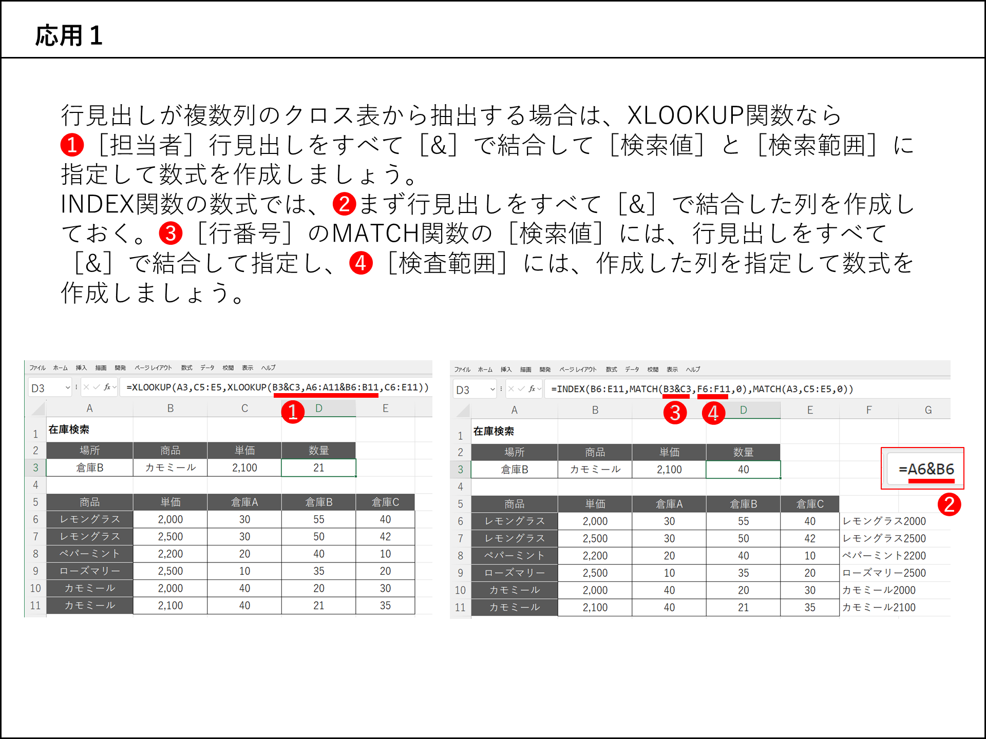 s028｜クロス集計表からデータを抽出する方法【XLOOKUP関数、INDEX関数、MATCH関数】｜Excel関数によるデータ抽出方法 | excel15.com｜Excel関数の使い方