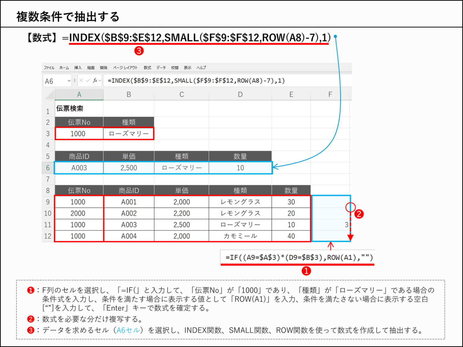 S048｜Excel関数による「複数条件」を満たすデータを抽出｜FILTER、IF、ROW、INDEX、SMALL | excel15.com｜Excel関数の使い方